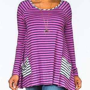 Matilda Jane | Tops | Matilda Jane No Limitations Stripe Print Pocket ...